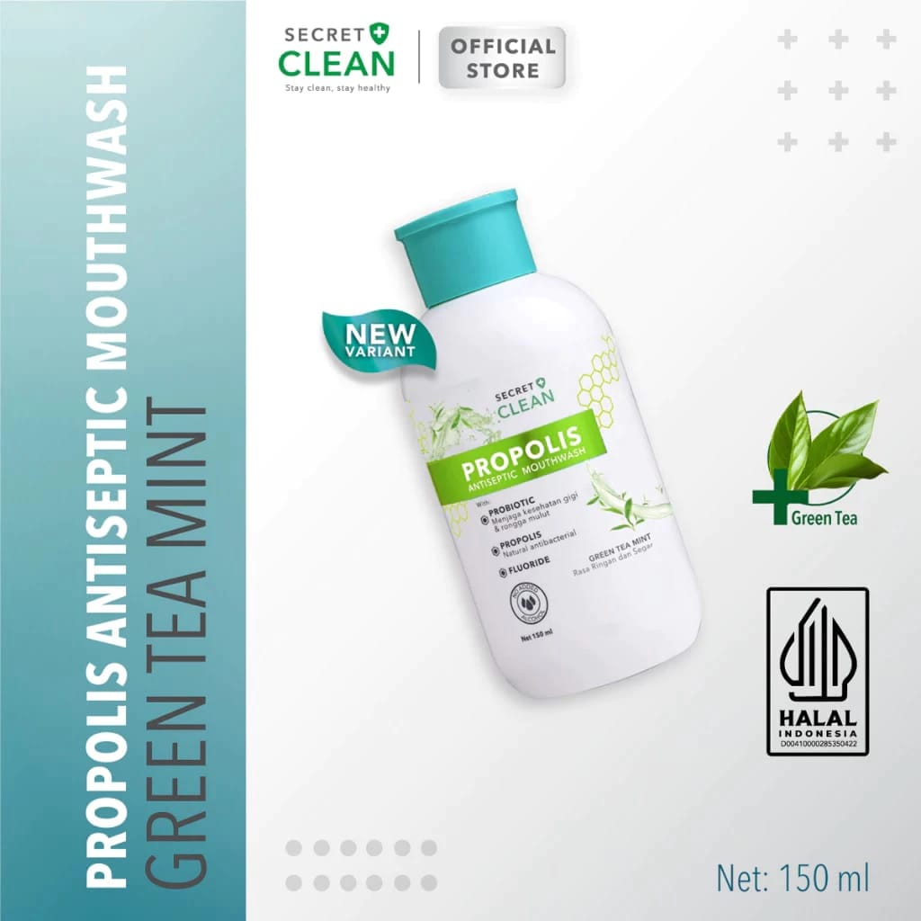 Jual SECRET CLEAN Propolis Antiseptic Mouthwash 150ml 500ml Orange Mint ...