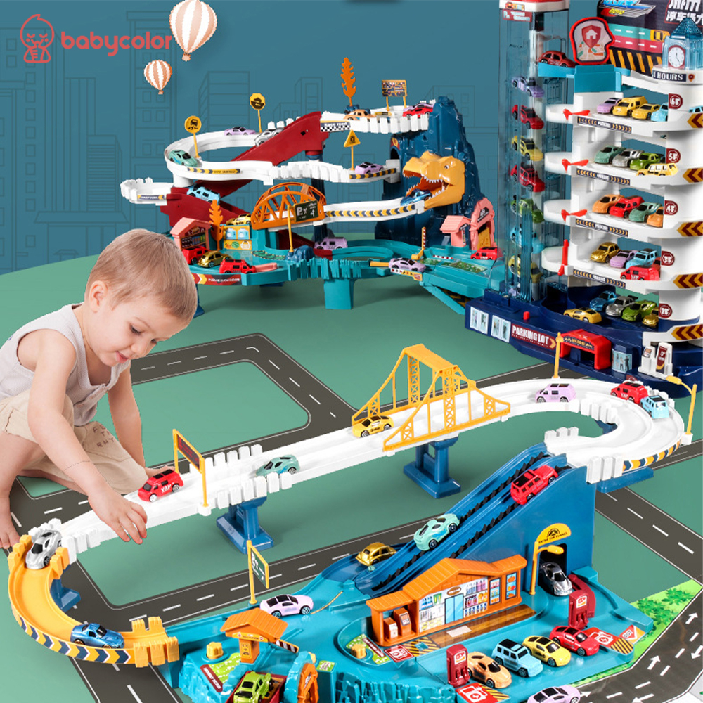 Jual BABYCOLOR Mainan Jalan Raya Rel Mobil Parking Lot Parking Building ...