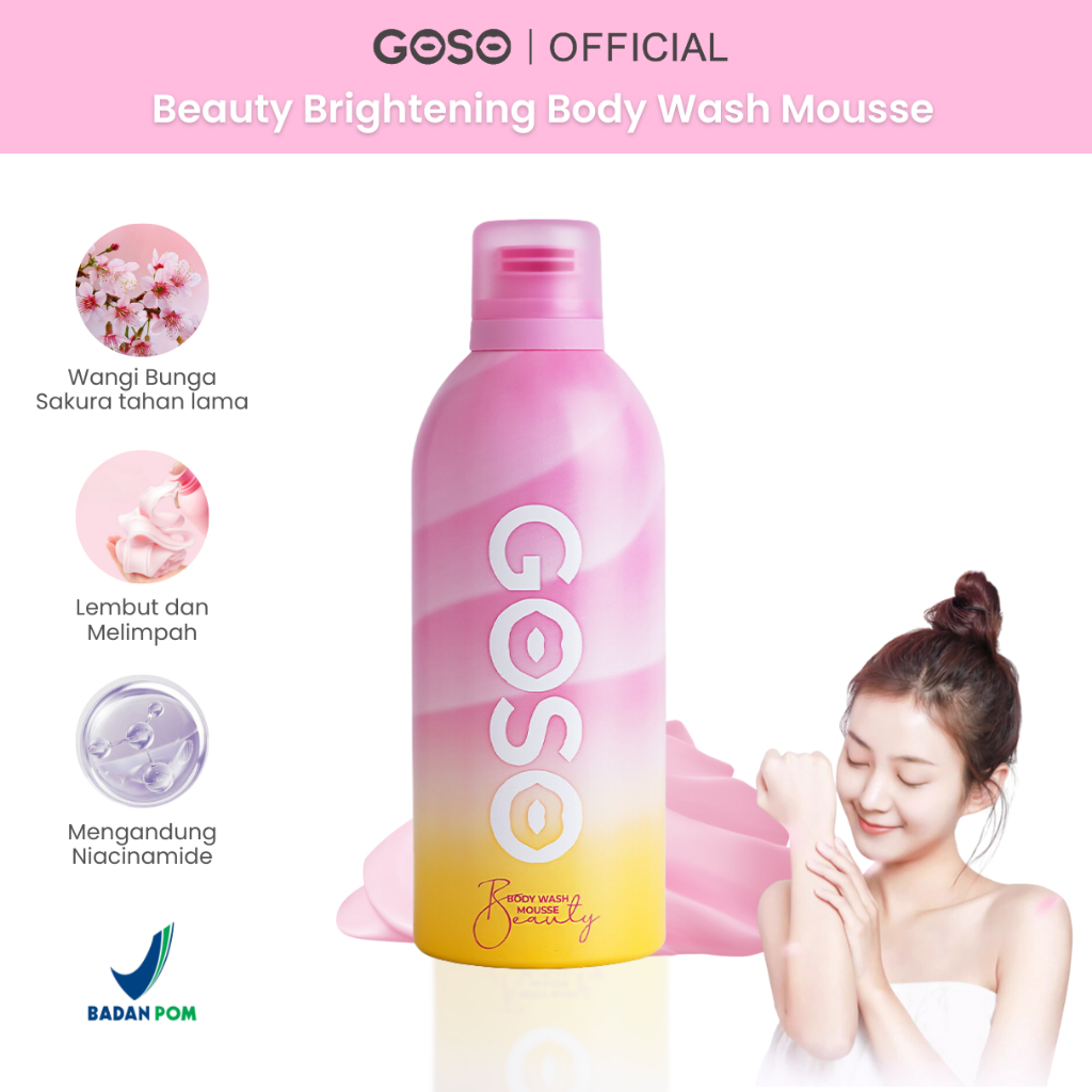 Jual Goso Beauty Brightening Body Wash Mousse With Niacinamide Extra ...