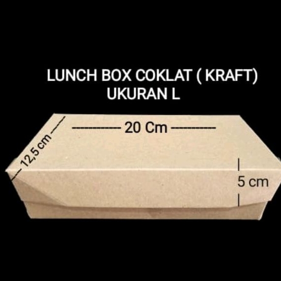 Jual ( Isi 25 pcs)Paper Lunch Box Kraft L /Lunch Box Paper Ukuran L ...