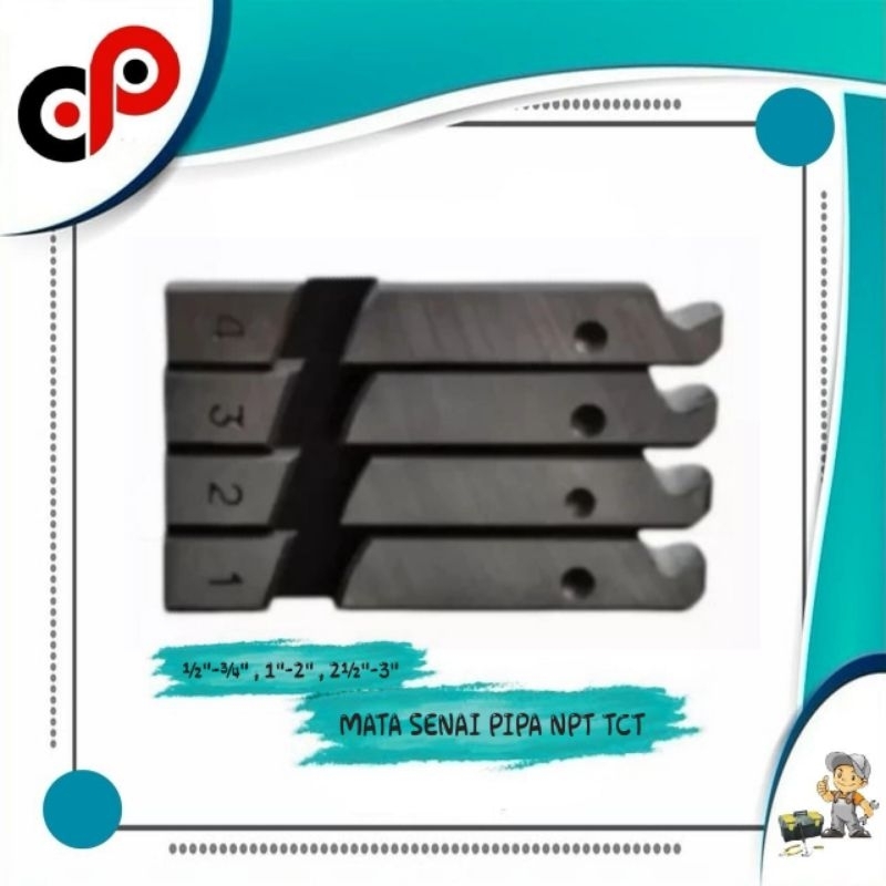 Jual Mata Senai Pipa NPT TCT (1/2"-3/4" , 1"-2" , 2½" - 3") | Shopee ...