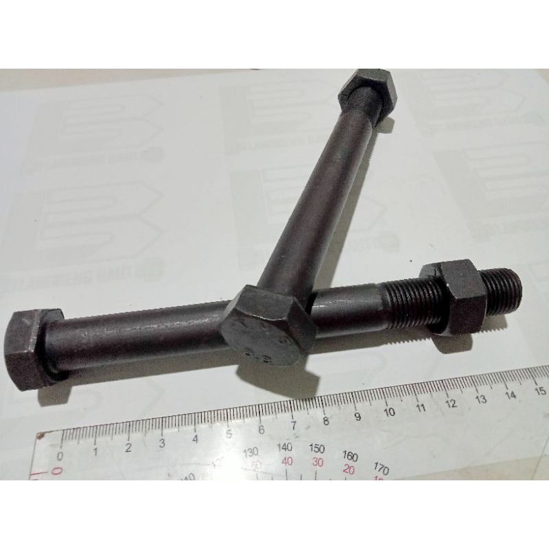 Jual Baut Baja M16 x 150 HALUS Kunci 24 / Baja 8.8 M16x150 Pitch 1.5 ...