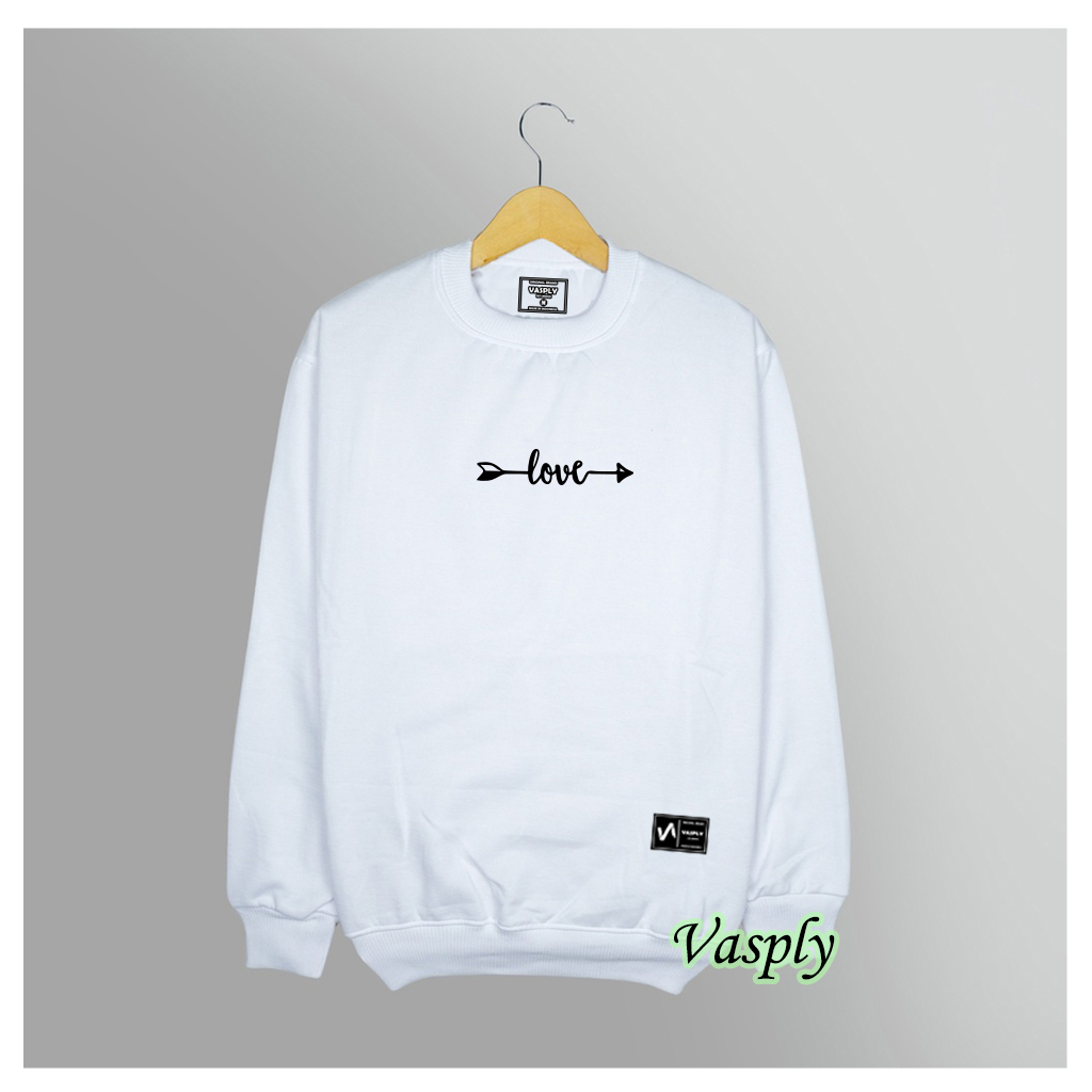 Jual Sweater Pria Distro Crewneck Putih Pana Love Oversize Bahan Fleece ...