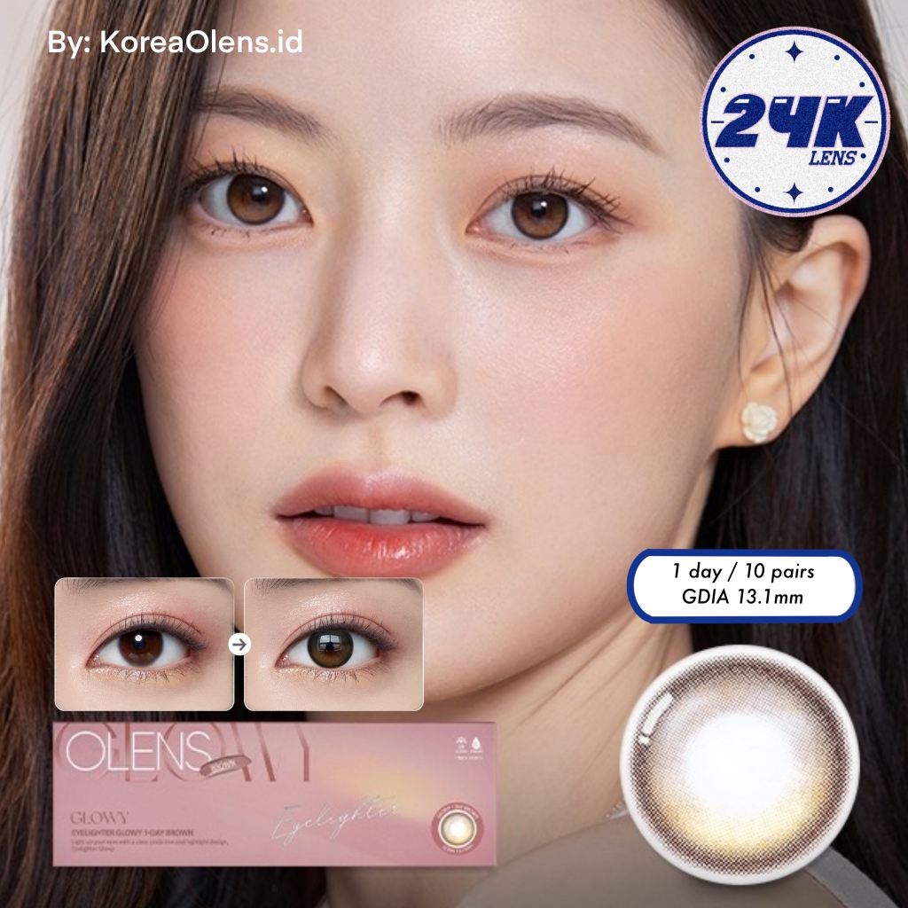 Jual SOFTLENS BLACKPINK OLENS ORI KOREA EYELIGHTER GLOWY BROWN (COKELAT) DAILY LENS 20 PIECES/10 ...