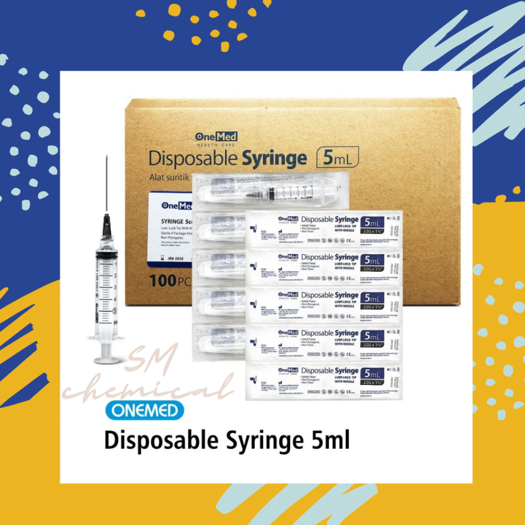 Jual Syringe Onemed 5cc With Needle Spuit Onemed Spoit Onemed/suntik ...
