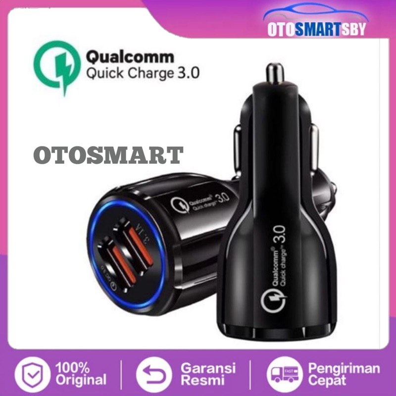 Jual Car Charger Colokan Mobil 2 Ports QC3.0 3.1A | Shopee Indonesia