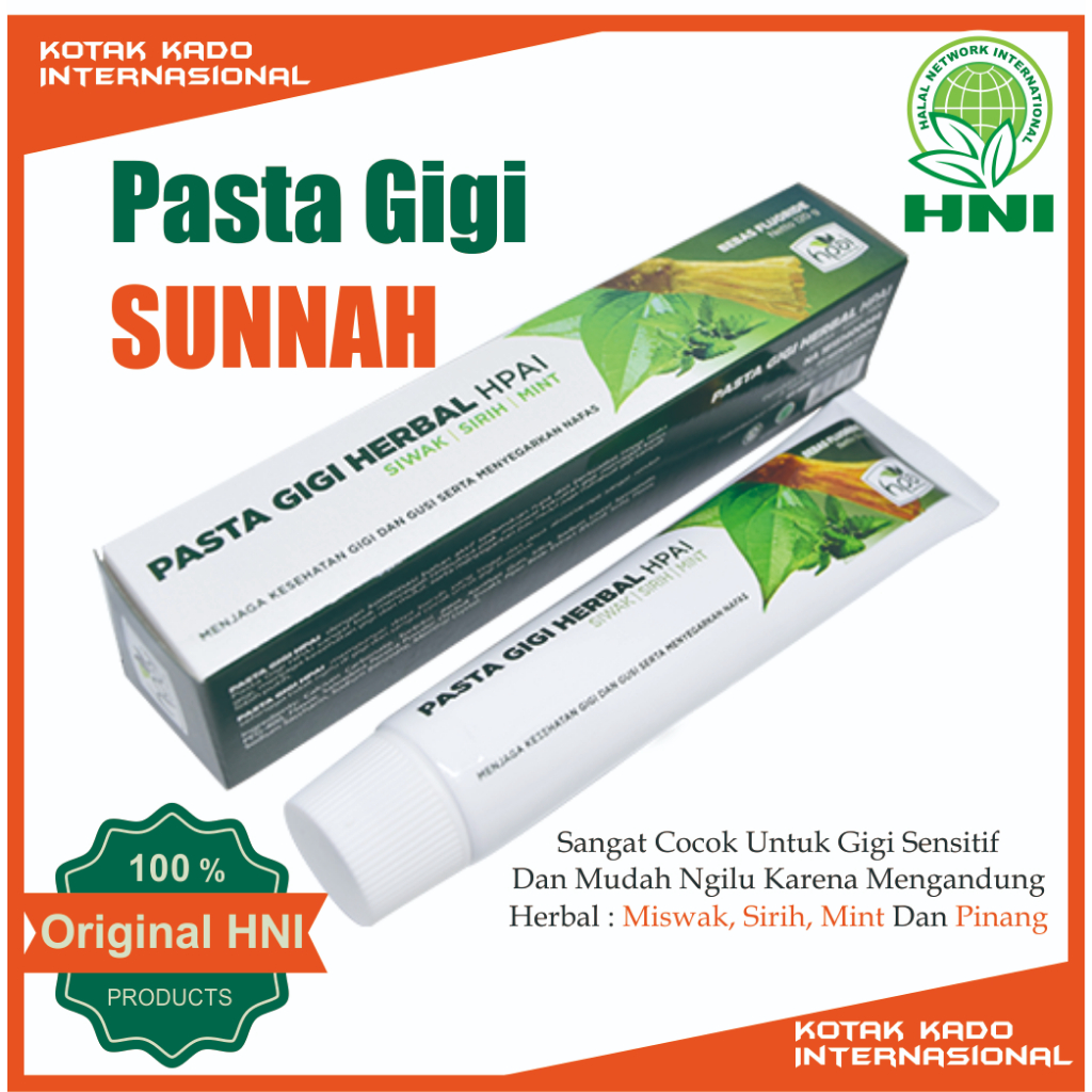 Jual Obat Gigi berlubang sensitif Pasta Sunnah Siwak Herbal HNI 120 grm ...