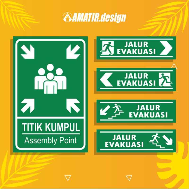 Jual STIKER TITIK KUMPUL, STIKER JALUR EVAKUASI (Bahan Vinyl + Laminasi Glossy Anti Air ...