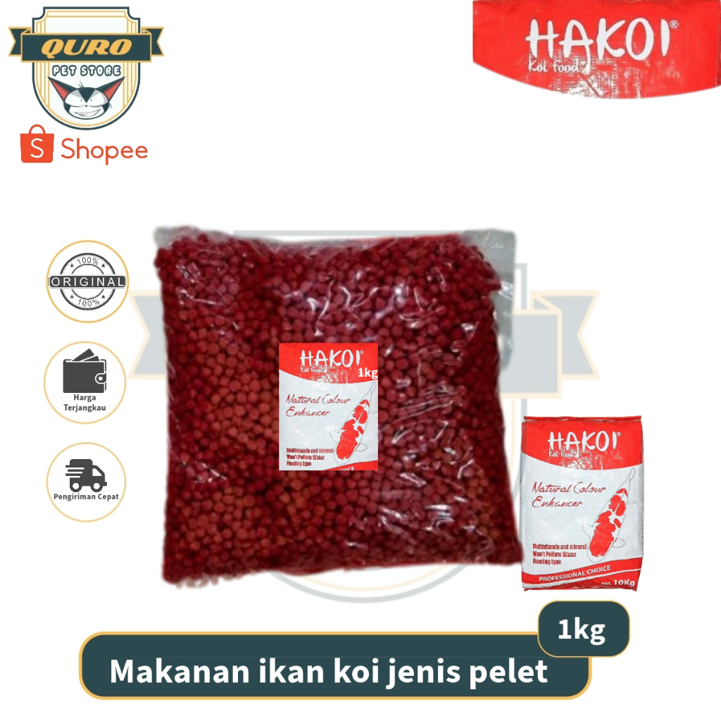 Jual Makanan ikan koi , pelet ikan Hakoi repack 1kg | Shopee Indonesia