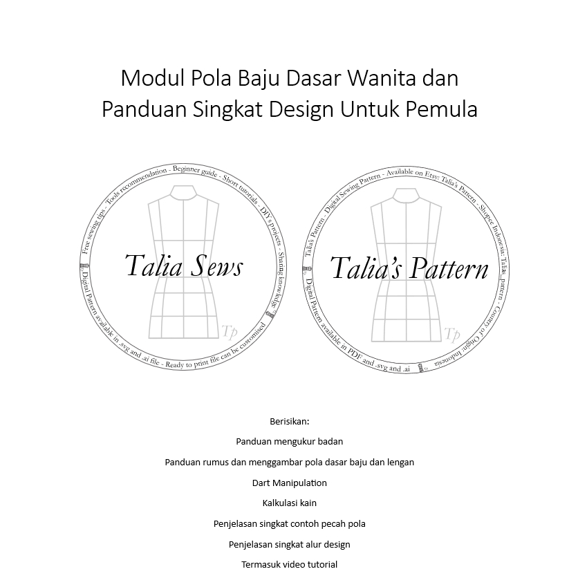 Jual Modul Pola Baju Dasar Wanita dan Panduan Singkat Design Untuk Pemula | Shopee Indonesia