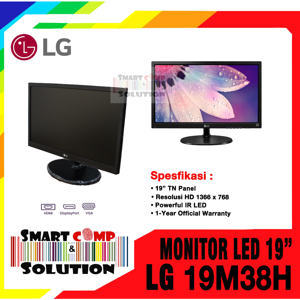 Jual Monitor LG LED 19" 19M38HB / 19M38H-B HDMI VGA Wide Screen ...