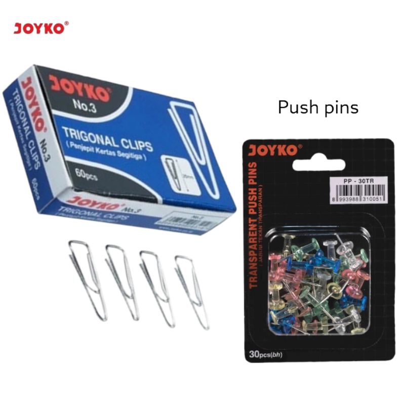 Jual Push Pin Transparent JOYKO PP-30TR |Jarum Tekan Plastik (isi 30 ...