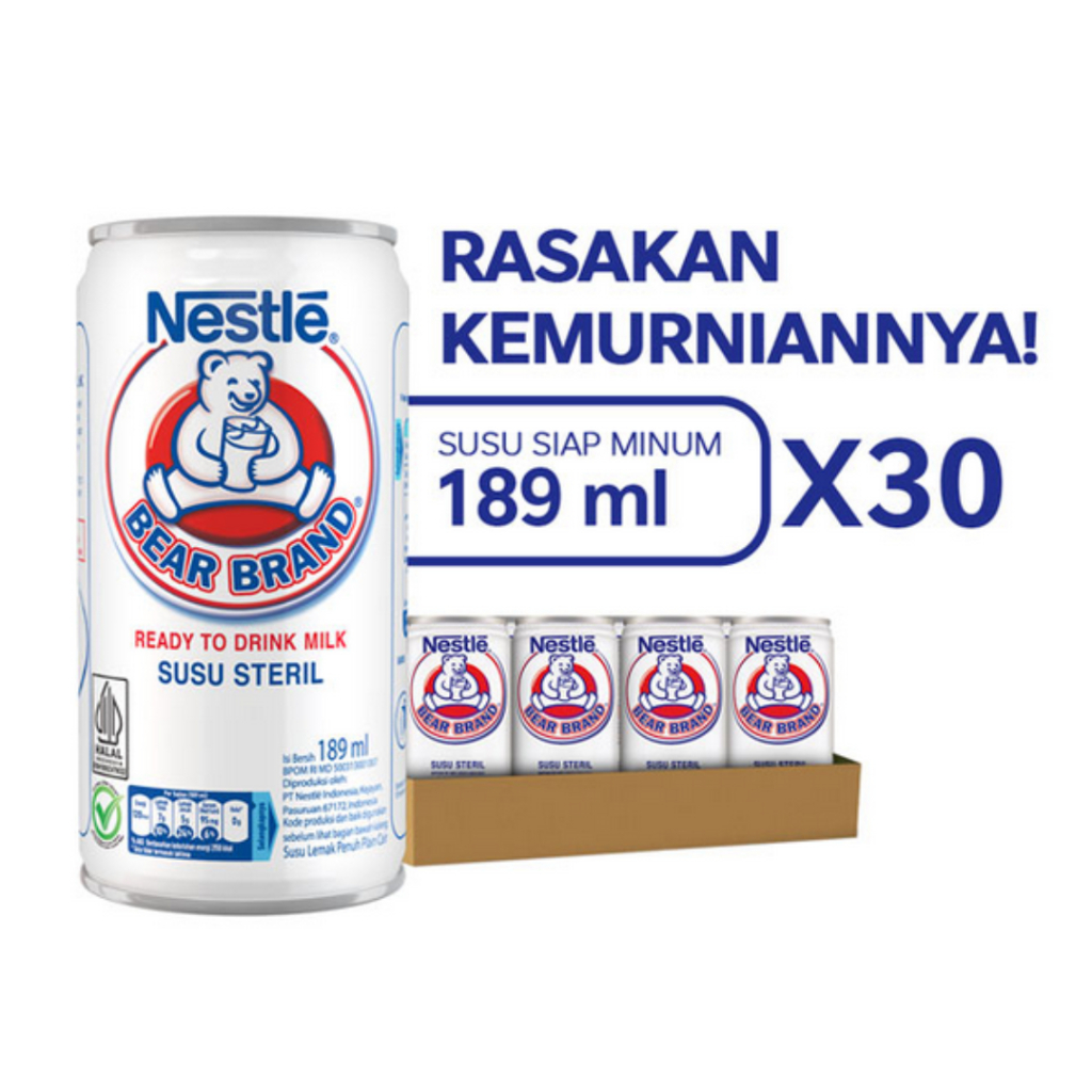 Jual NESTLE BEAR BRAND 189 ML X 30 PCS SUSU CAIR SUSU BERUANG SUSU KALENG SUSU STERIL BEARBRAND ...