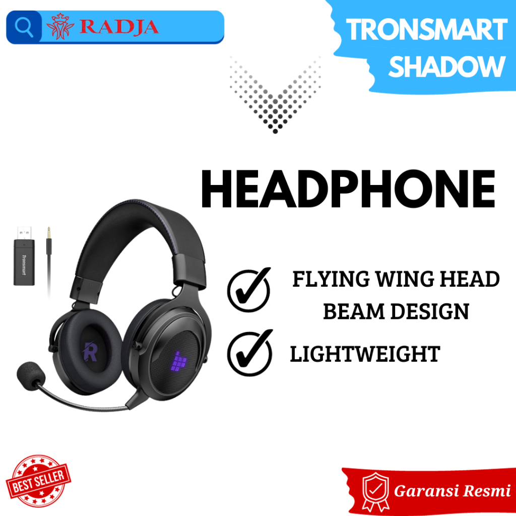 Jual Headphone Tronsmart Shadow 2.4GHz Wireless Gaming Headset ...