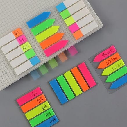 Jual Penanda Buku Pelangi Sticky note Rainbow Pembatas Buku panah Polos ...