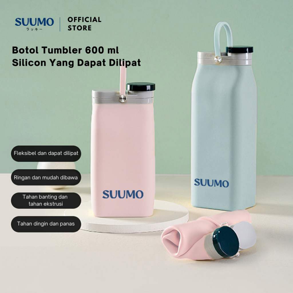 Jual Suumo Botol Air Lipat Silikon Premium 600ml Folding Tumbler ...
