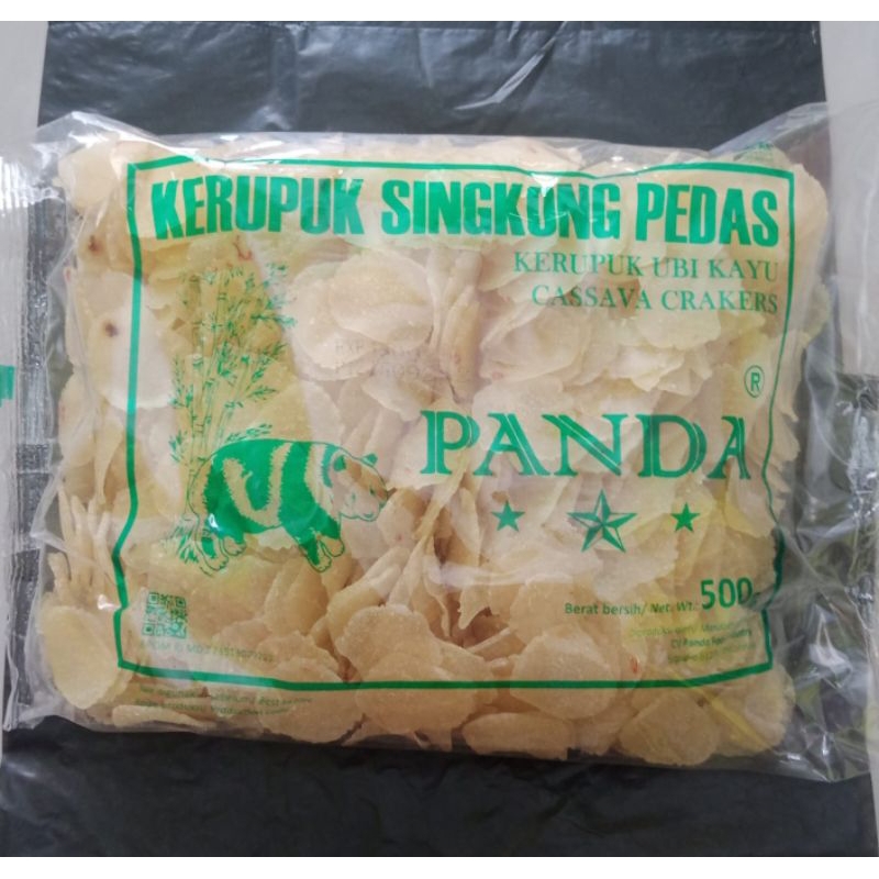 Jual KRUPUK SINGKONG PEDAS ASLI PRODUKSI PANDA FOOD INDUSTRY 500GR ...
