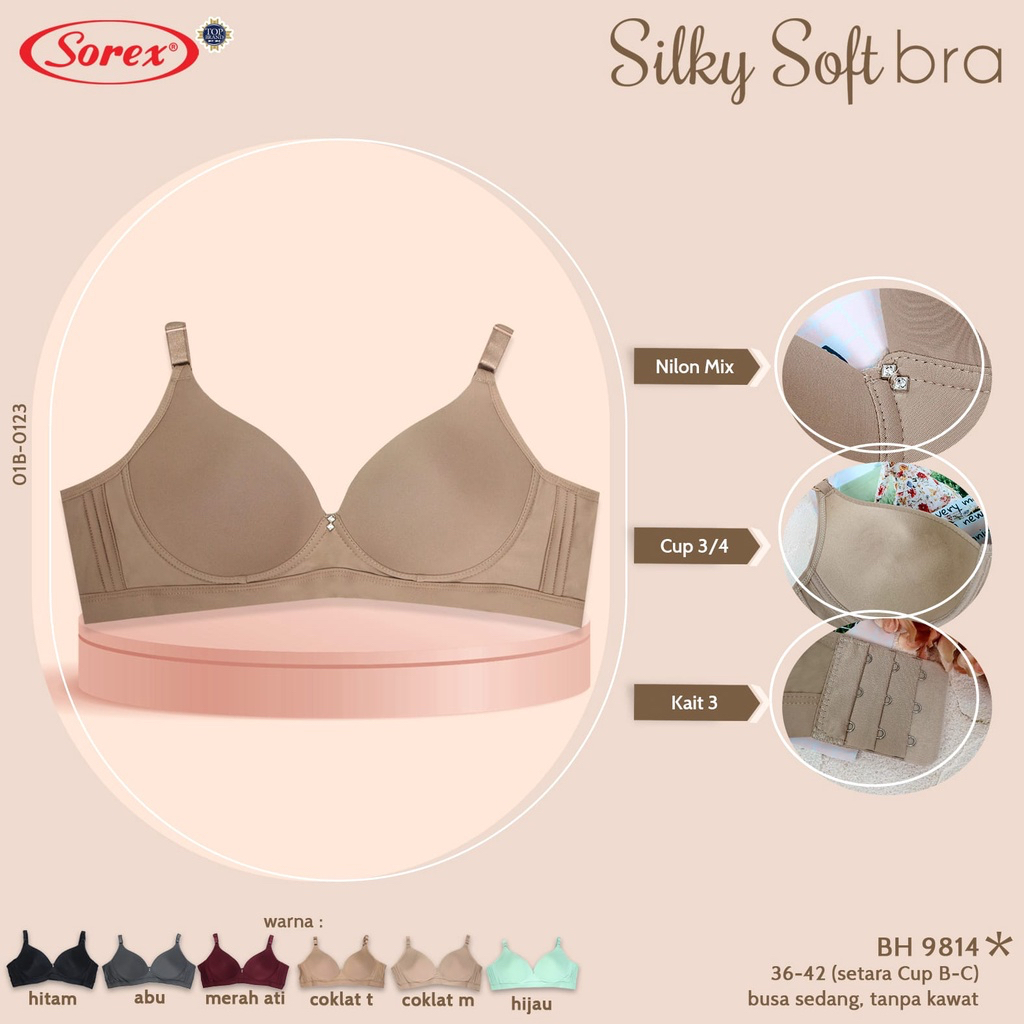 Jual Sorex Bra Tanpa Kawat Cup Besar Setara Cup B-C Kait 3 Silky Soft ...