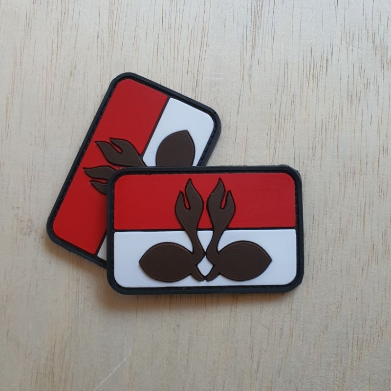 Jual patch rubber logo pramuka tunas kelapa dasar merah putih ...