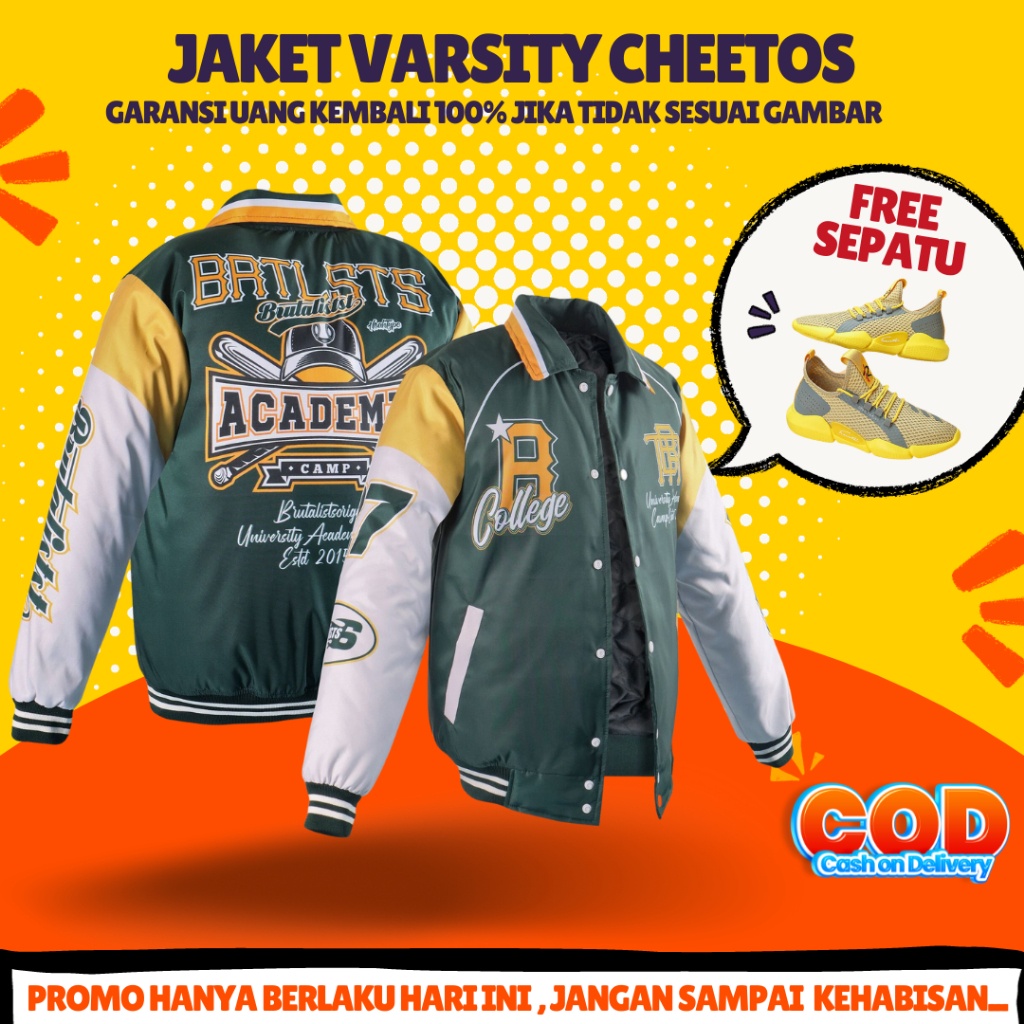 Jual JAKET Vintage Varsity Baseball Bomber Baseball Parasut Pria wanita ...