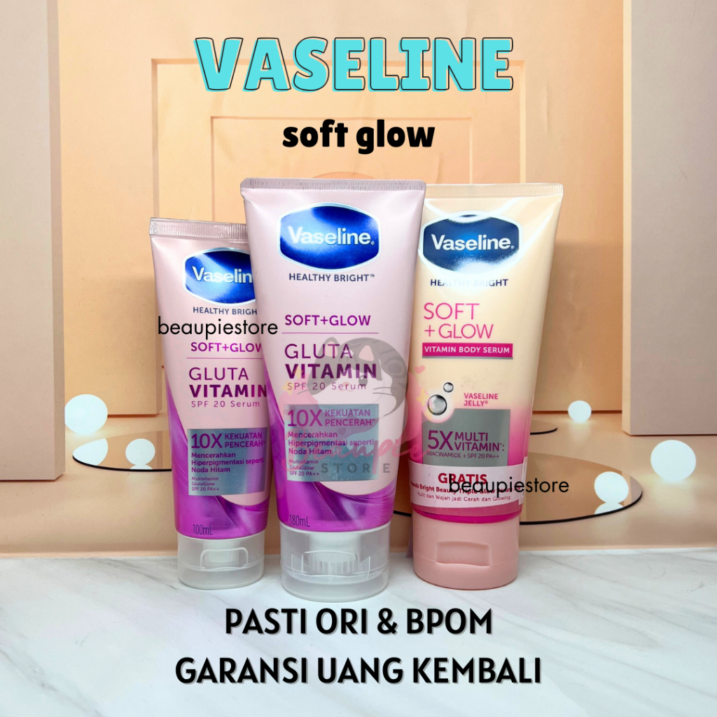 Jual [100/180ml] Vaseline Hand Body Lotion Soft Glow Gluta | Shopee ...