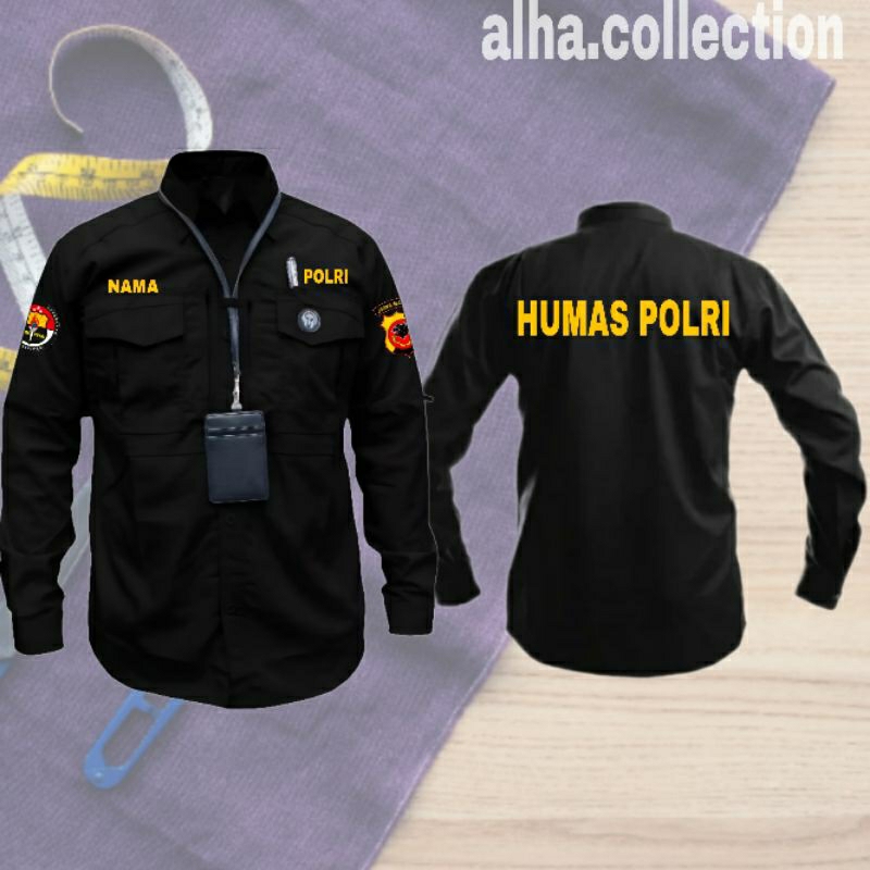 Jual KEMEJA HUMAS POLRI TANGAN PANJANG FULL BORDIR | Shopee Indonesia