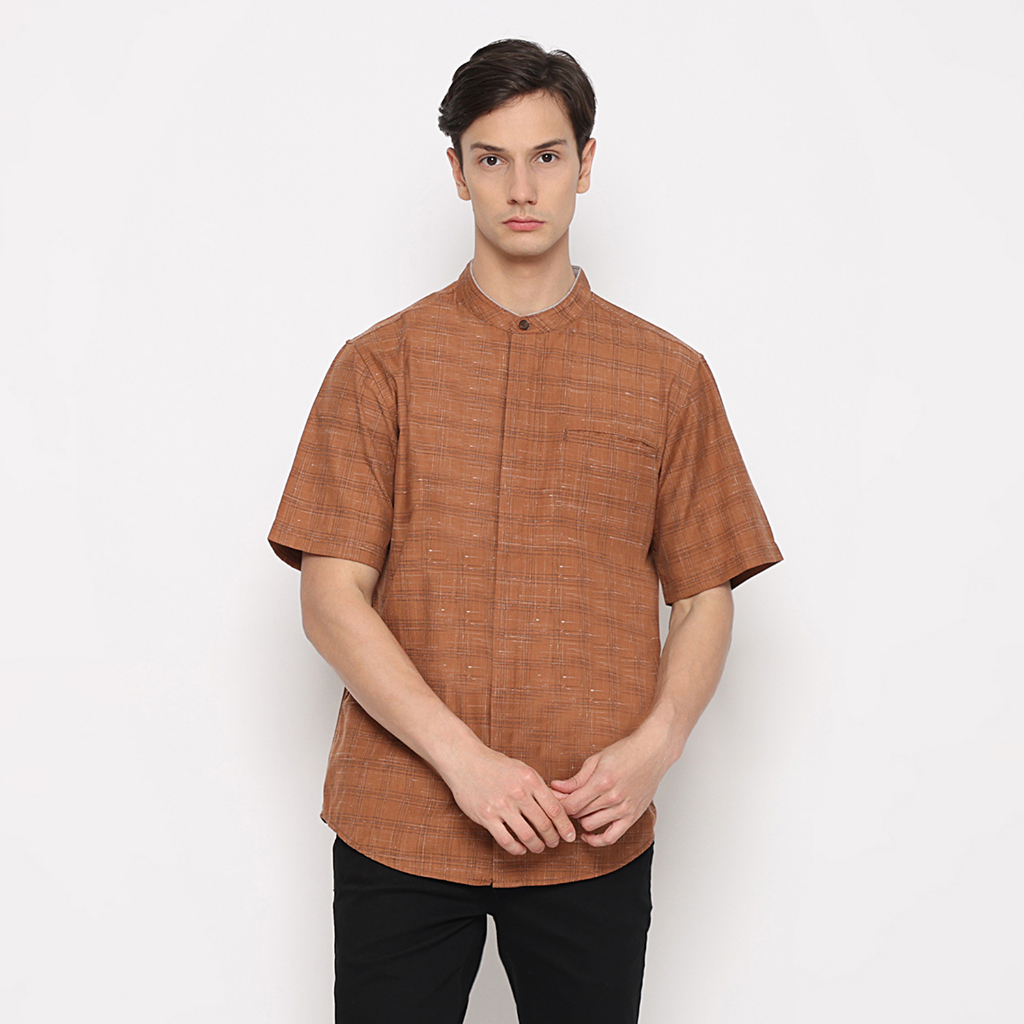 Jual POLICE Kemeja Polos Koko Krah Shanghai Regular Fit Pria | Shopee Indonesia