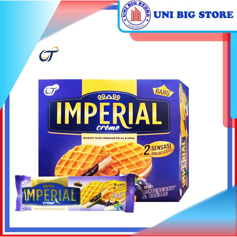Jual Imperial Creme Blueberry Biscuit 27 gr BOX Biskuit Selai Bluberi OT | Shopee Indonesia