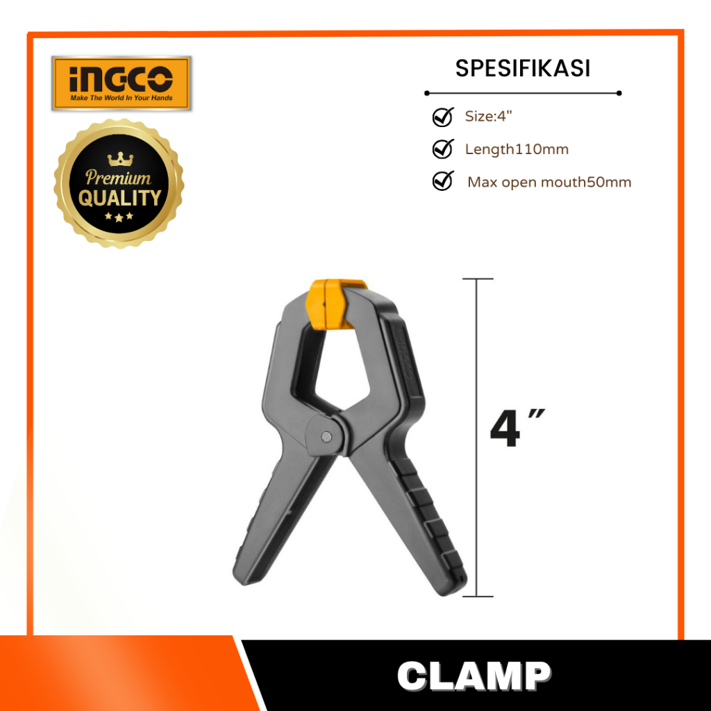 Jual Spring Clamp 4 Inch INGCO HQSC0204 Catok Klem Quick Clip Klip ...