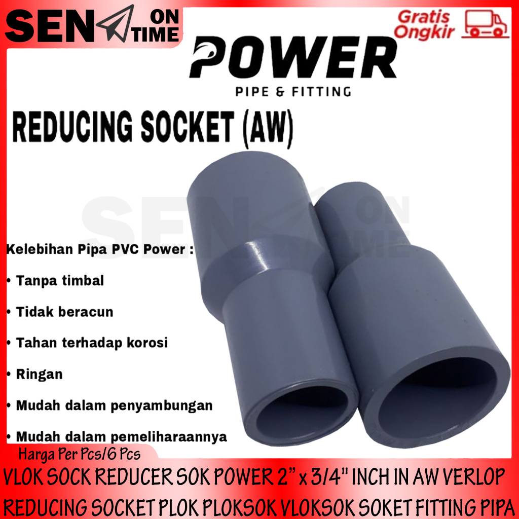Jual REDUCER SOK POWER 2” x 3/4" INCH AW VLOK PLOK SOCK PLOKSOK VLOKSOK ...
