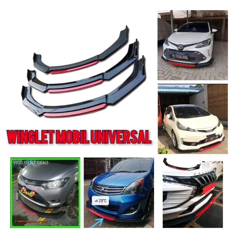 Jual Front Lips winglet Bumper Universal Depan lips Warna bisa untuk ...