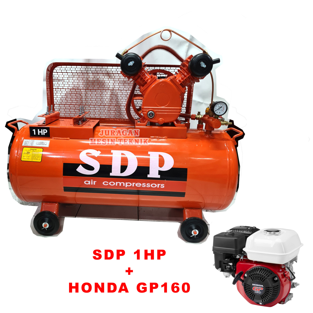 Jual Mesin Kompresor Bensin 1HP SDP + Engine Penggerak Honda GP160 | Shopee Indonesia