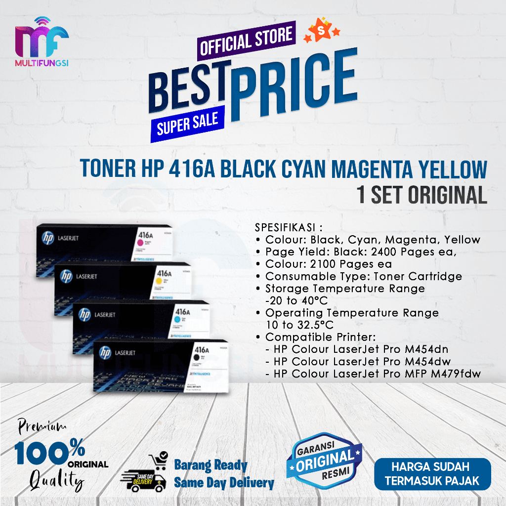 Jual Toner HP 416A Black / Cyan / Magenta / Yellow Original | Shopee ...
