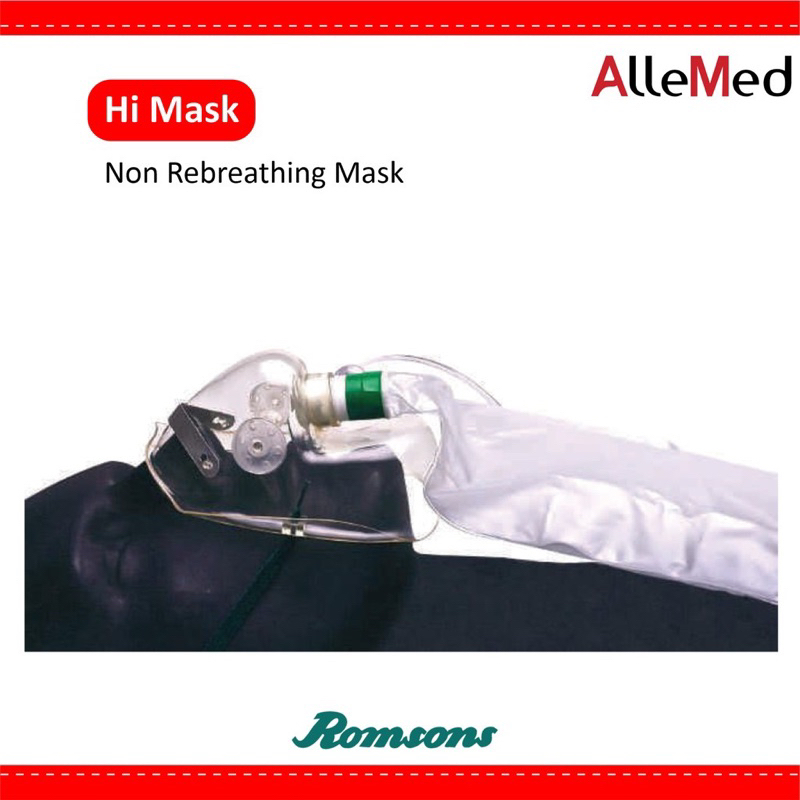 Jual Hi mask oxygen mask with reservoir bag | Shopee Indonesia