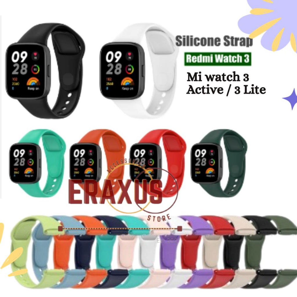 Jual [Eraxus] Silicone Strap Xiaomi Redmi Watch 3 Active / Mi Watch 3 Active Lite Replacement ...