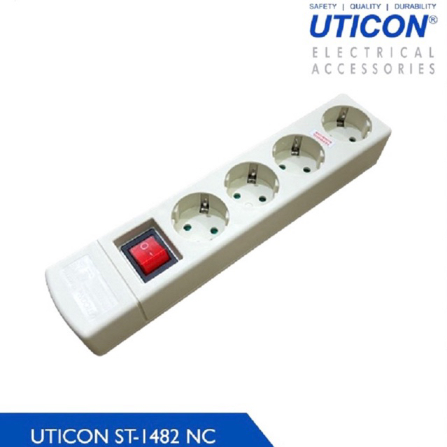 Jual UTICON ST-1482NC Stop Kontak Arde 4 Lubang + Saklar Terminal ...