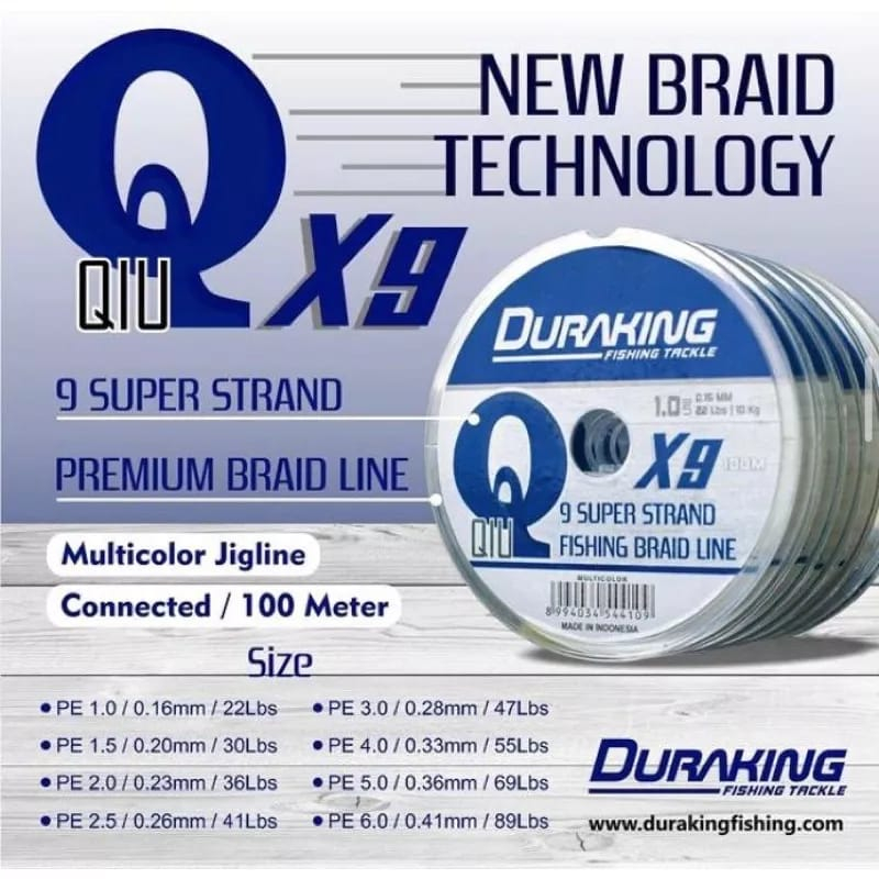 Jual SENAR PE DURAKING QIU X9 100 METER MULTICOLOR PE 1.0 - 4.0 ...