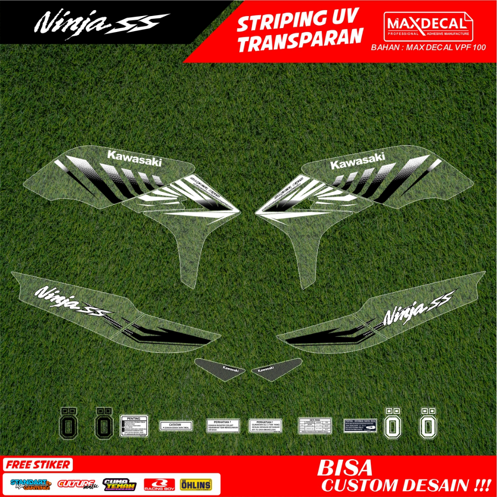 Jual striping ninja ss transparan racing minimalis merah hijau biru ...
