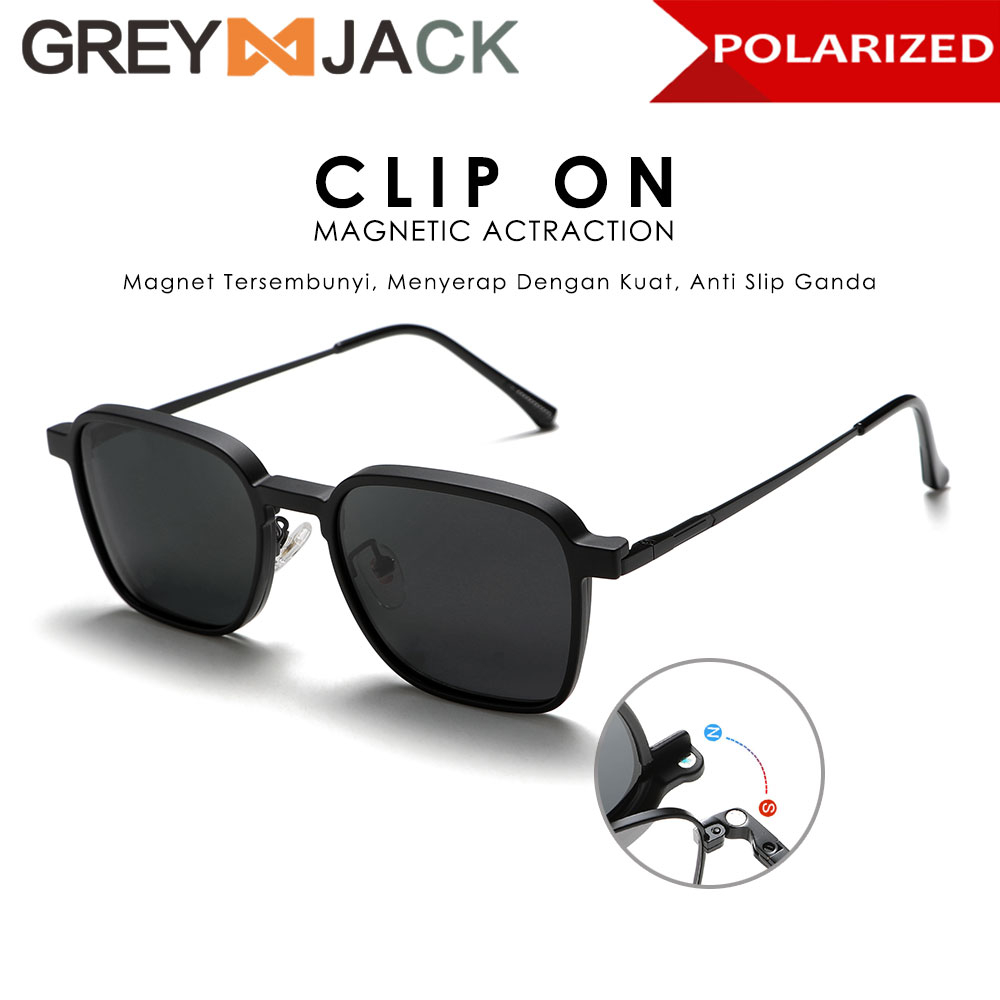 Jual Grey Jack Kacamata Clip On 4in1 Free Lens Polarized Night Drive ...