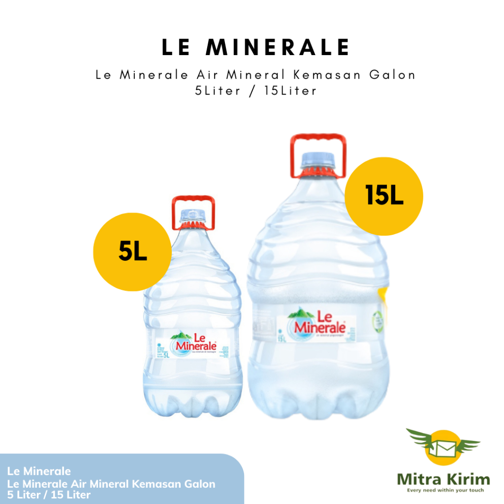 Jual Le Minerale Air Mineral Galon 5 Liter / 15 Liter Khusus Instan ...