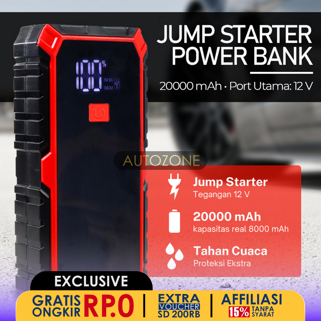 Jual JXIANG POWER Jump Starter Power Bank Jumper Senter USB 12V ...