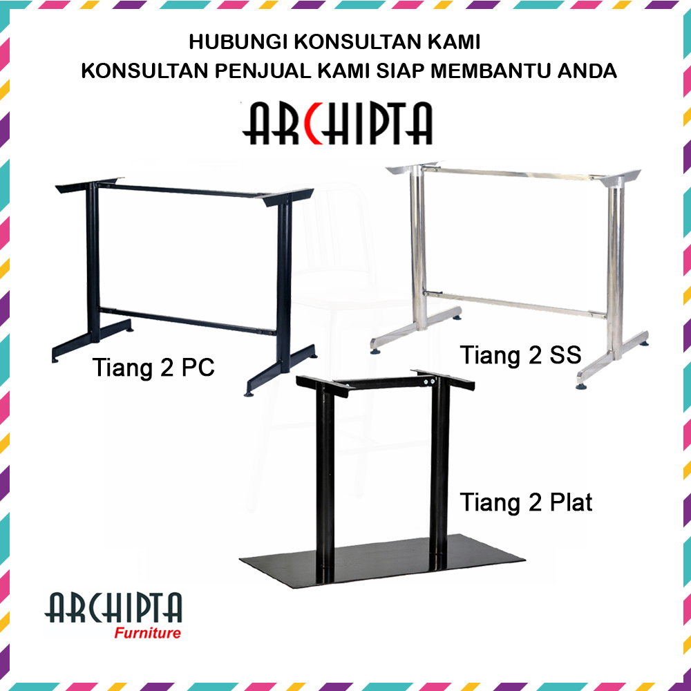 Jual Archipta Furniture - Meja Makan Cafe Resto Kaki PLAT Besi Tiang 2 ...