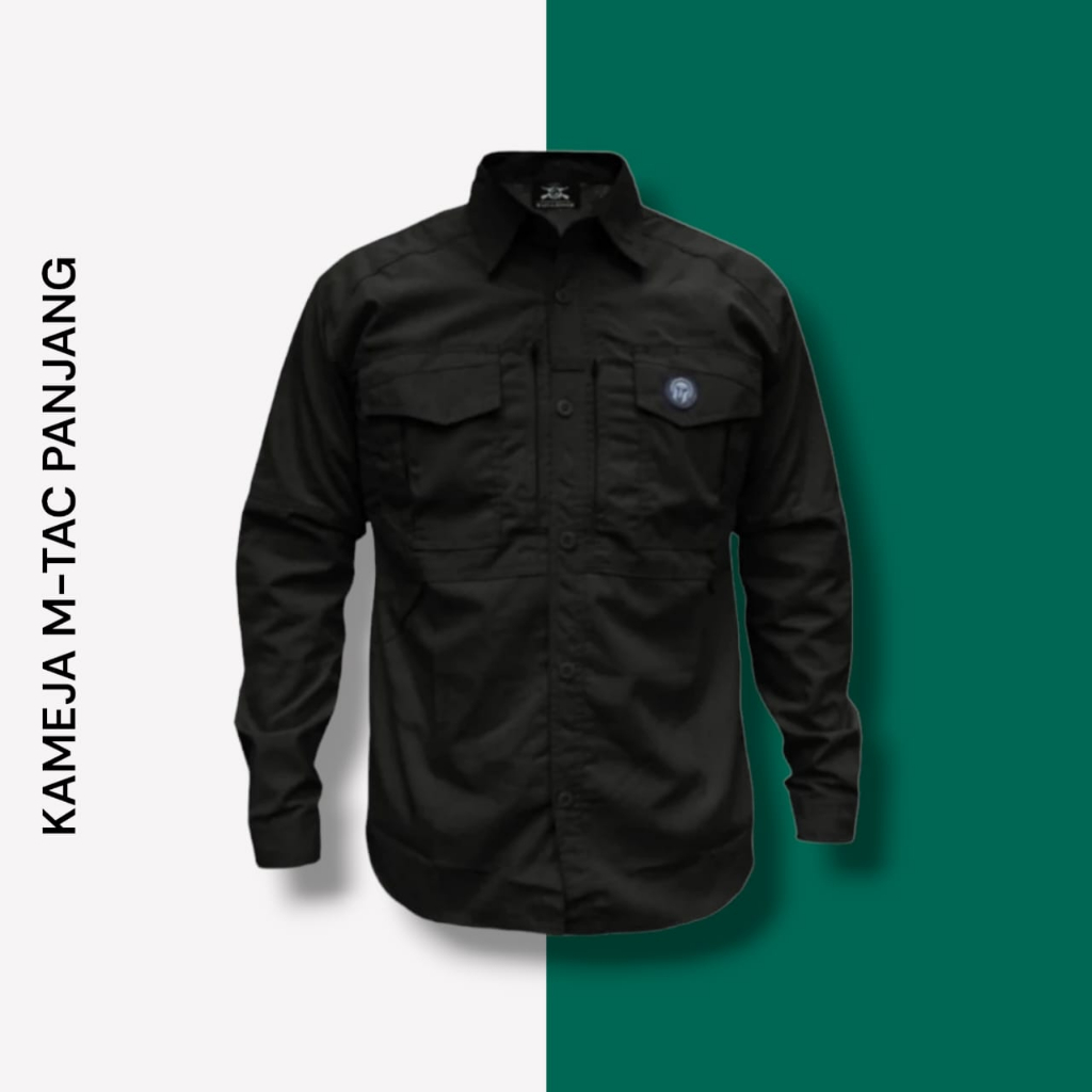 Jual Kemeja Lapangan M-tac Panjang Original Premium Warna Hitam ...
