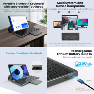 Jual Smart Keyboard Bluetooth 3 Device With Rotatable Touchpad KF8700 ...