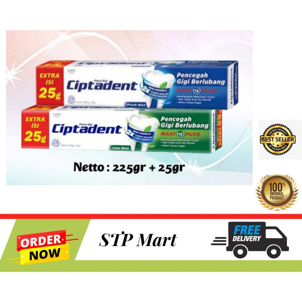 Jual CIPTADENT PASTA GIGI PENCEGAH GIGI BERLUBANG 225GR // CIPTADENT ...