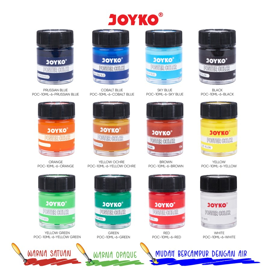 Jual Cat Poster Poster Color Joyko POC-10ML-6 | Shopee Indonesia