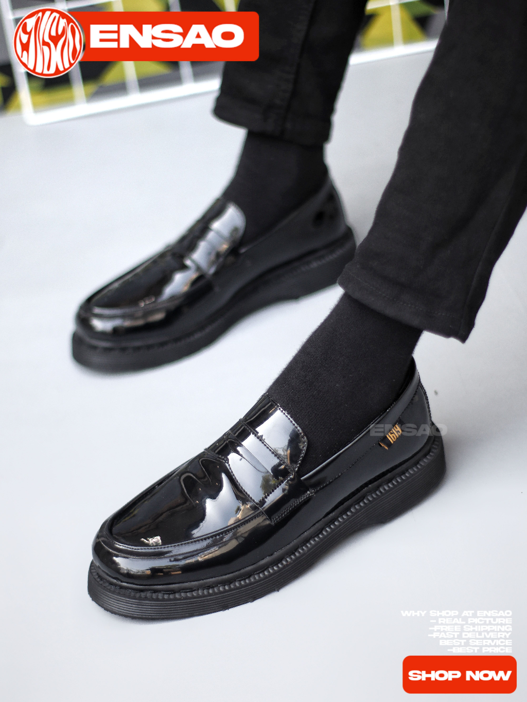 Jual Sepatu Pdh Mengkilap Glossy Pantofel Slop Hitam Pria | Shopee ...