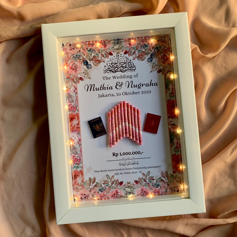 Jual Bingkai Mahar Pernikahan 35x25 / Custom Frame Mahar 3D | Shopee ...