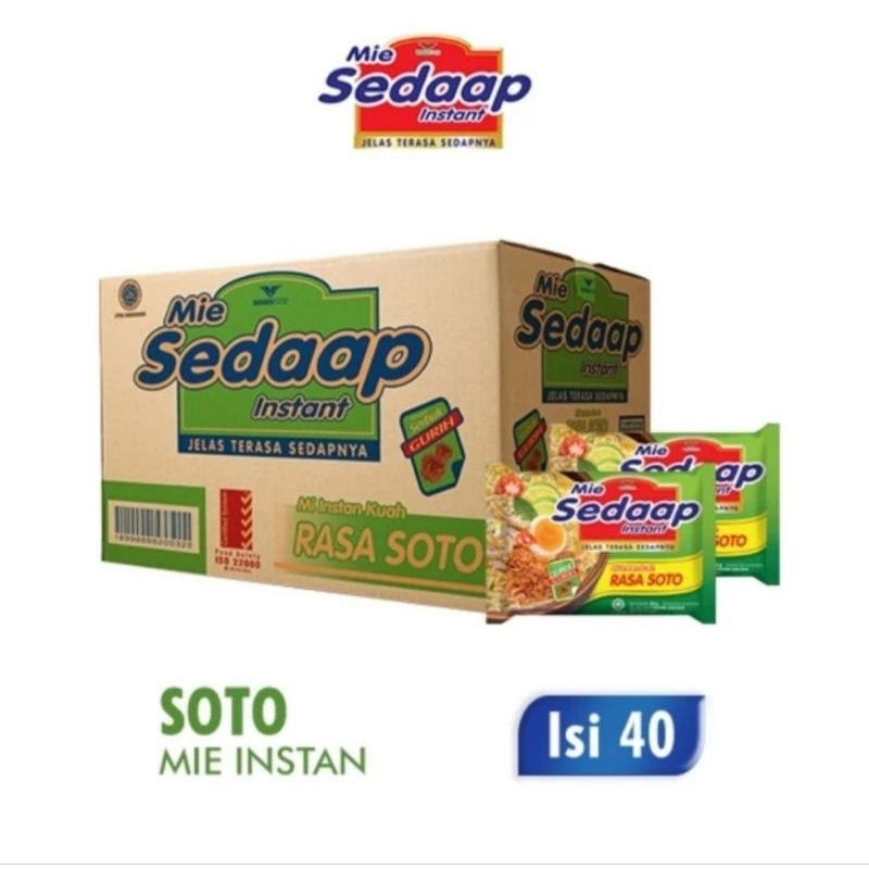 Jual Mie Sedaap Mie Instan Soto 75g ( 1 dus isi 40 bungkus ) | Shopee ...