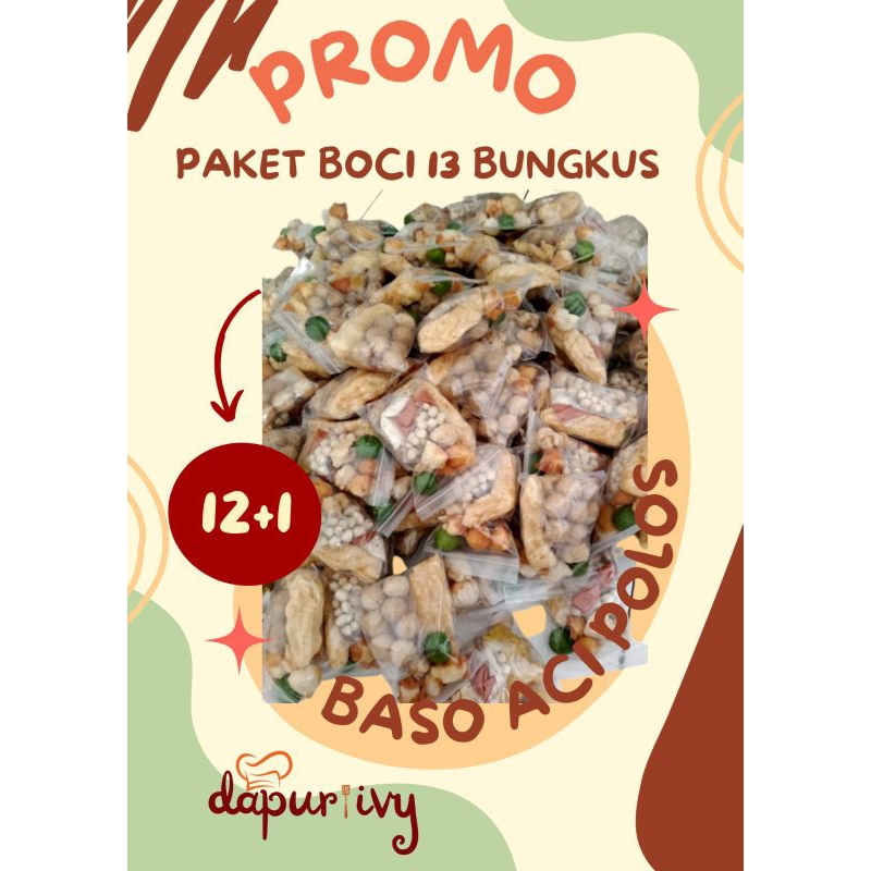 Jual Paket Ekonomis Baso Aci Lengkap 13 bungkus (isi 7pc pentol baso ...